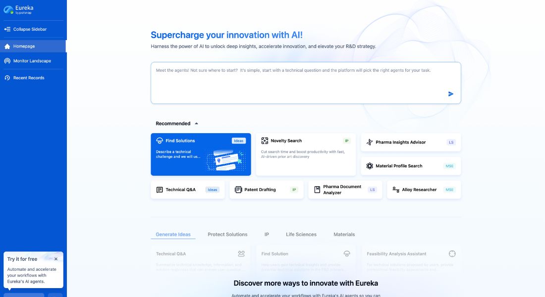 Eureka by PatSnap: AI Tool for R&D and IP Innovation