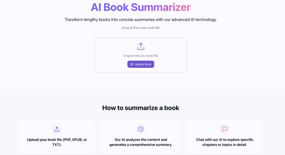 AI Book Summarizer – Free AI Book Summary Tool That Saves You Hours